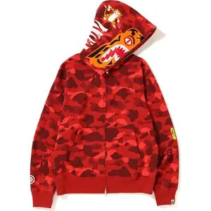 A BATHING APE Camo Tiger Full-zip Hoodie - Red