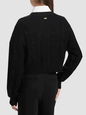 TOCCIN Lucie Wool-cashmere Cable-knit Cardigan