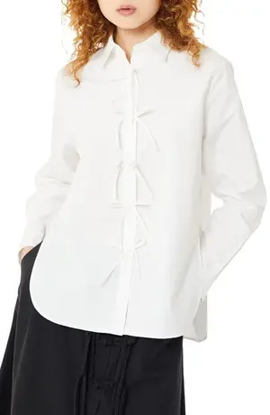 FIND ME NOW Genevieve Button-up Shirt - Bright White