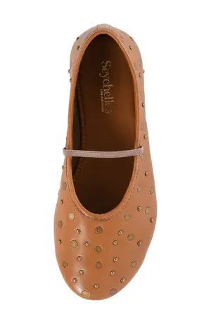 Seychelles Neon Moon Studded Mary Jane Flat - Tan