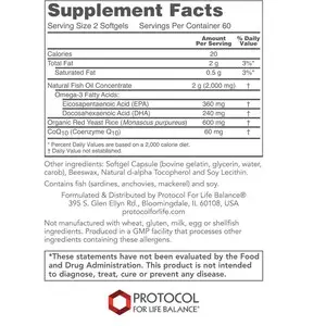 PROTOCOL FOR LIFE BALANCE Protocol Cardio Tri-plex 120 Softgels