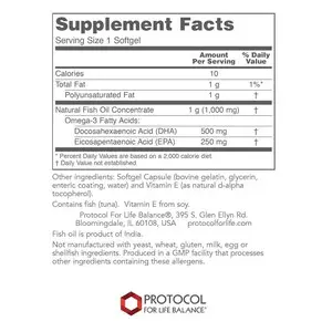 PROTOCOL FOR LIFE BALANCE Protocol Dha-500 120 Softgels
