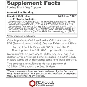 PROTOCOL FOR LIFE BALANCE Protocol Protodophilus: 50 Billion 10 Strains 50 Capsules