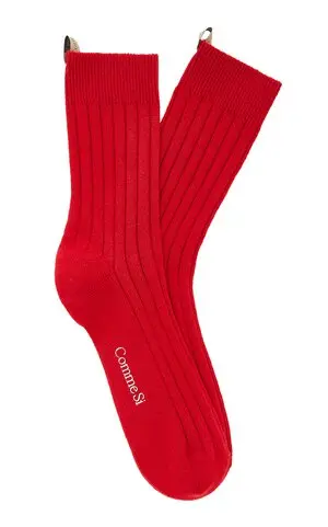 Comme Si Cashmere Crew Socks - Red