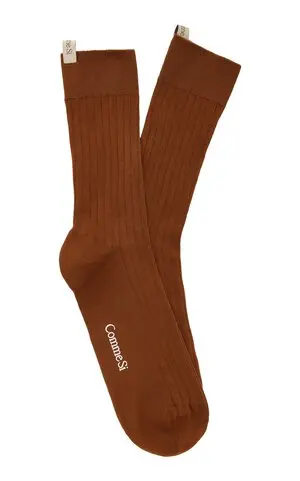 Comme Si The Yves Cotton Sock Brown