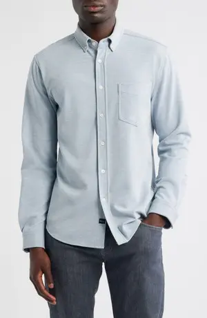 Rails Vincent Bird's Eye Knit Button-down Shirt - Blue Oxford