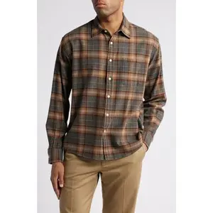 Nn07 Deon 5465 Organic Cotton Button-up Shirt Brown Check