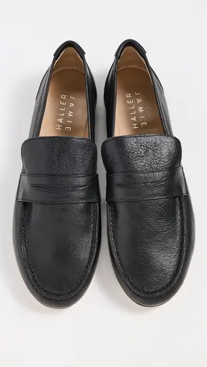 JAMIE HALLER Penny Loafers - Black