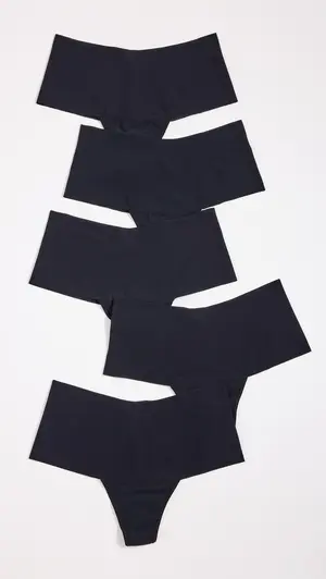 Hanky Panky Breathe High Rise Thong 5 Pack - Black