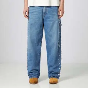 1989 STUDIO Crystal-embellished Denim Pants - Light Blue