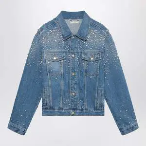 1989 STUDIO Denim Trucker Jacket With Crystals - Light Blue