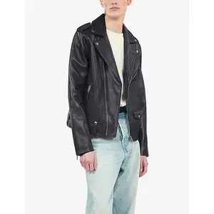 The Kooples Straight-cut Notched-collar Leather Jacket