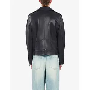 The Kooples Straight-cut Notched-collar Leather Jacket