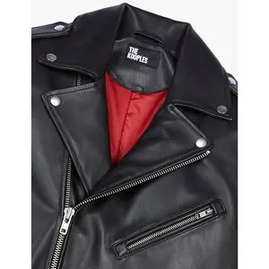 The Kooples Straight-cut Notched-collar Leather Jacket