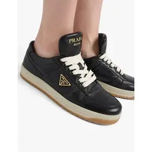 Prada Downtown Logo-embellished Leather Low-top Trainers