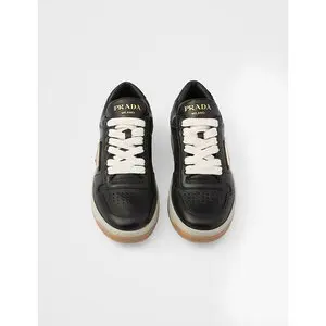 Prada Downtown Logo-embellished Leather Low-top Trainers