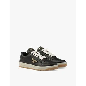 Prada Downtown Logo-embellished Leather Low-top Trainers