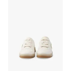 Prada Downtown Logo-embellished Leather Low-top Trainers - Neutral