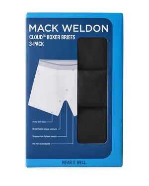 Mack Weldon Cloudfx Boxer Briefs, Pack Of 3 - True Black