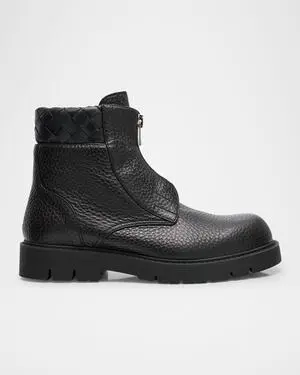 Bottega Veneta Bottega Veneta Haddock Leather Ankle Boots - Black