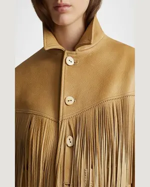 Polo Ralph Lauren Fringe Waxed Leather Jacket