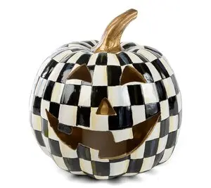 MACKENZIE-CHILDS Courtly Check Illuminated Jack O' Lantern - One-color