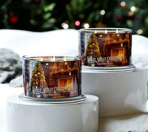 HOMEWORX BY SLATKIN + CO. As Is S/2 Holly Jolly Candles - One-color