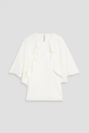 FRAME Ruffled Crepe Blouse
