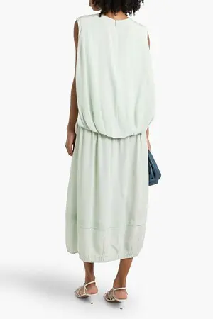 Tibi Cape-effect Silk Crepe De Chine Midi Dress