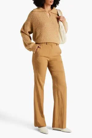 JOSEPH Morissey Stretch-wool Twill Straight-leg Pants - Camel