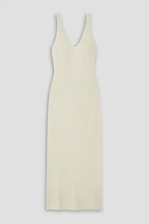 Arch4 Viola' Ribbed Silk And Cashmere Blend Maxi Dress