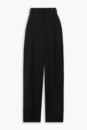 JOSEPH Timothy Pleated Twill Wide-leg Pants