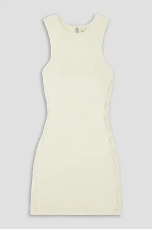 Le Kasha Abri Crochet-trimmed Linen Mini Dress
