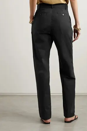 Co Ttontwill Straight-leg Cotton-twill Pants - Black