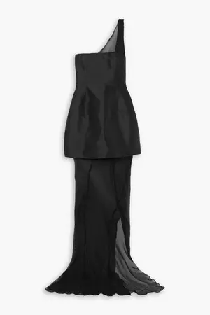 BEARE PARK One-shoulder Layered Maxi Dress