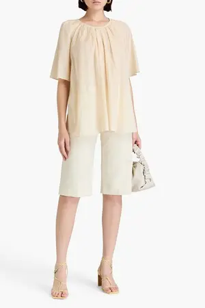 JOSEPH Pleated Woven Blouse