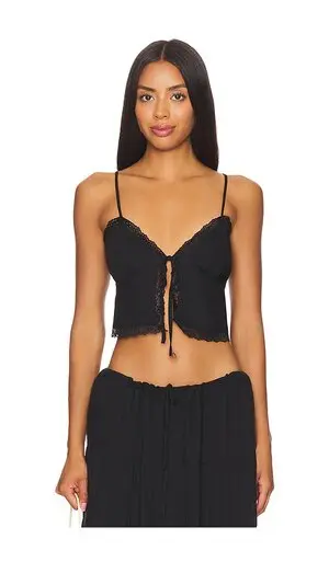 SNDYS. Ophelia Tie Up Top With Lace Trim