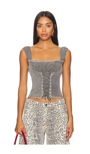 Grey Bustier Tops