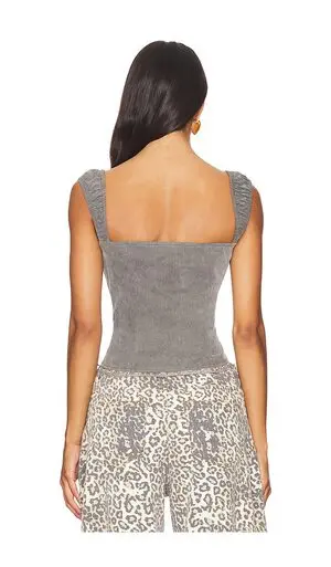 Lioness Palmer Corset With Lace Trim - Washed Grey