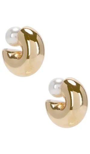 8 Other Reasons Pearl Huggie Earrings - Gold