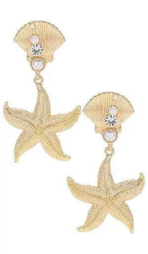 8 Other Reasons Starfish Statement Earrings - Gold