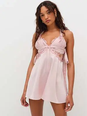 strapless open back dress 40s Slip Dress Blush Pink Lingerie – Shopexile main image 1