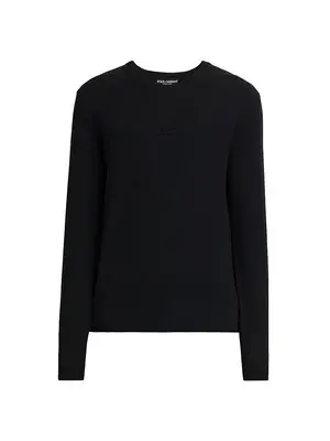 Dolce & Gabbana Men's Logo-Embossed Wool-Blend Sweater - Nero  Nero