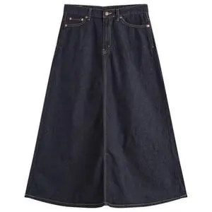 BEAMS 5 Pocket Denim Midi Skirt
