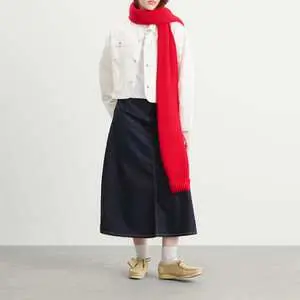 BEAMS 5 Pocket Denim Midi Skirt