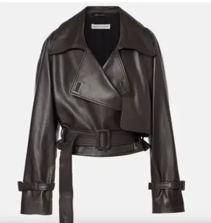 Nour Hammour Hatti Leather Biker Jacket - Brown