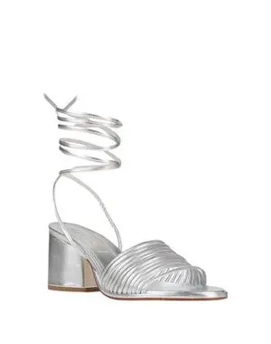 AeydĒ Metallic Leather Sandals - Silver
