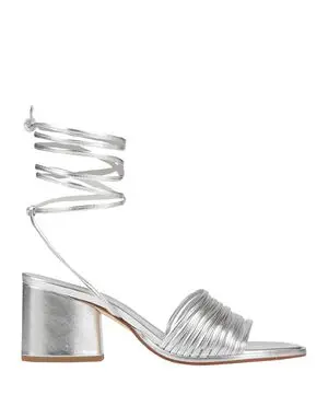 AeydĒ Metallic Leather Sandals - Silver