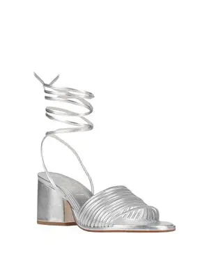 AeydĒ Metallic Leather Sandals - Silver