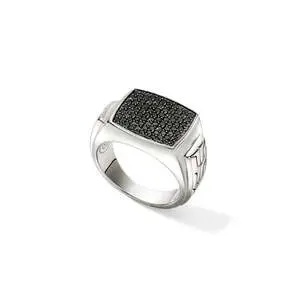 John Hardy Signet Ring With Black Sapphires